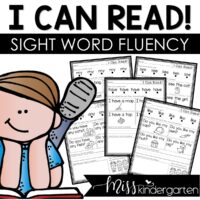 I Can Read Sight Word Fluency Kindergarten Worksheets - Miss Kindergarten