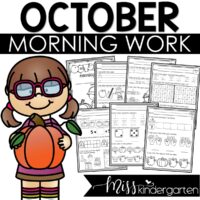 October Morning Work for Kindergarten Math and Literacy Printables ...