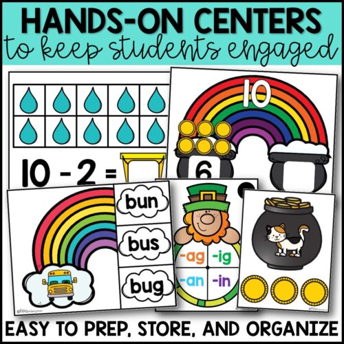 March Low Prep Kindergarten Centers Math and Literacy Centers - Miss ...