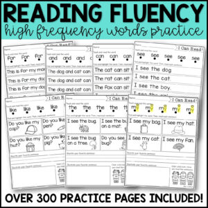 I Can Read Sight Word Fluency Kindergarten Worksheets - Miss Kindergarten