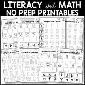 First Week of Kindergarten No Prep Printables Back to School Worksheets ...