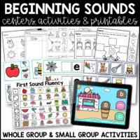 Kindergarten Phonics Centers Beginning Middle and Ending Sounds ...