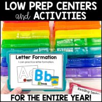 Low Prep Kindergarten Centers Year Long Bundle - Miss Kindergarten