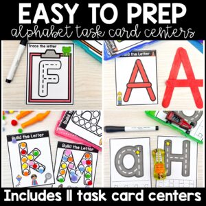 Alphabet Task Cards Centers and Activities - Miss Kindergarten