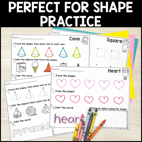 2D and 3D Shapes Worksheets Freebie - Miss Kindergarten