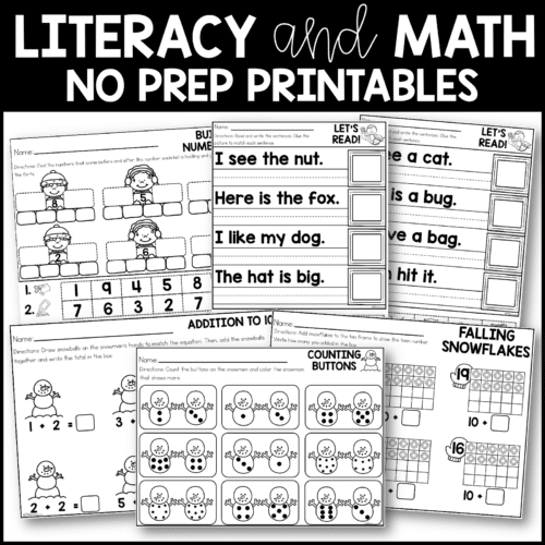 January Print and Go Printables - Miss Kindergarten